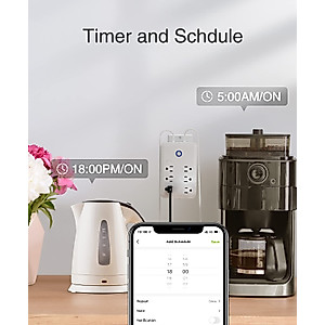 GHome Smart Plug Outlet Extender, USB Wall Charger with 3 Individual Smart Outlets and 3 Smart USB Ports, Works with Alexa Google Home, Surge Protector Plug Extender for APP Control,15A/1800W