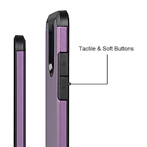 J&D Case Compatible for LG K20 V/ K20 Plus/Harmony/ K10 2017 / V5 / Grace, Heavy Duty Dual Layer Hybrid Shockproof Protective Rugged Bumper, Purple