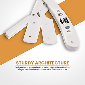 Utopia Care Professional Barber Straight Edge Razor Safety with 100-Pack Blades - 100 Percent Stainless Steel (White)