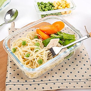 UMEIED Glass Meal Prep Containers 3 Compartment with Lids (5 Pack, 36oz), Divided Glass Storage Containers for Lunch at Work, Leak-Proof Portion Control Food Containers, Microwave/Dishwasher Safe