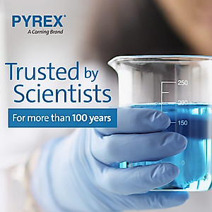 PYREX Griffin Borosilicate Glass Beaker- Low Form Graduated Measuring Beaker with Spout– Premium Scientific Glassware for Laboratories, Classrooms or Home Use - PYREX Chemistry Glassware, 600mL, 2/Pk