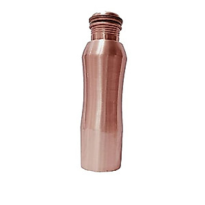 Pure Copper Curve Water Bottle 34 Oz Ayurvedic Leak Proof Copper Vessel for Drinking Water Bottle For Health Benefits, Sports , Yoga Christmas Gift Birthday Gift Capacity 1 liter