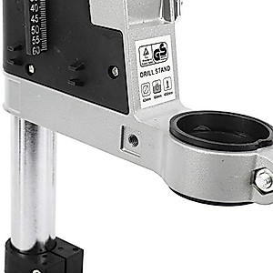 BTSHUB Adjustable Drill Press Stand Benchtop Drill Press Tool Universal Bench Clamp Support Tool Workbench Repair Drill Press Table Single Hole for Hand Drill Aluminum Base