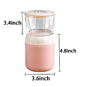 10 oz+13.8 oz Snack Cup, Reusable Overnight Oats Container with Leak-Proof Design, Toppings Compartment, and Dual-Sealing Lid, Portable & Lightweight for Work, Travel, Gym - Dishwasher Safe (Pink)