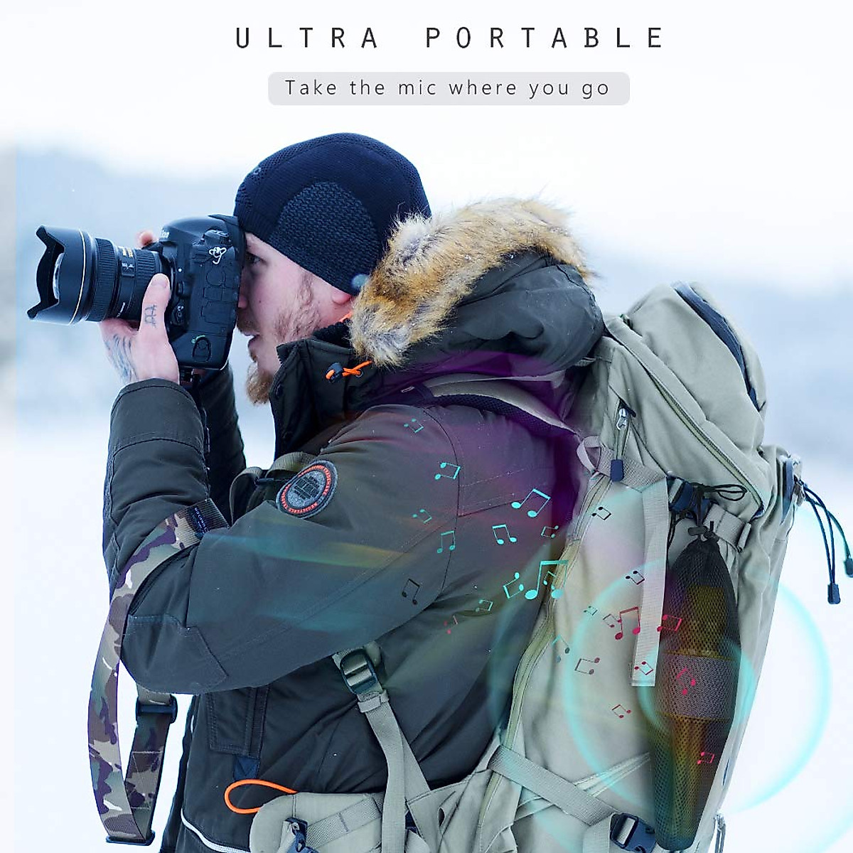 BONAOK Upgraded Bluetooth Wireless Microphone, Portable Rechargeable Karaoke Mic with Stereo Sound Party Home Birthday for all iPhone/Android/PC