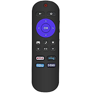 Universal Remote Control Replacement for Insignia ROKU TV Remote w/Volume Control & TV Power Button for All Insignia Roku TV (No Pairing Needed)