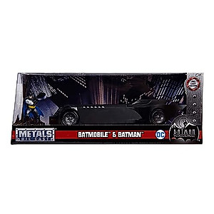 DC Comics 1:24 Batman Animated Series Batmobile Die-cast Car with 2.75" Batman Figure, Toys for Kids and Adults,Black