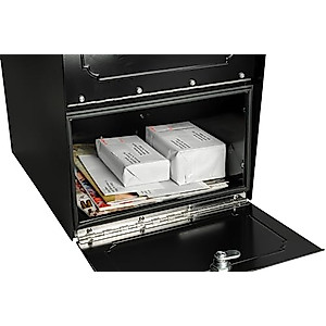 Architectural Mailboxes 6200B-10 Oasis Classic Locking Post Mount Parcel Mailbox with High Security Reinforced Lock,Black,18.00 x 15.00 x 11.50 inches