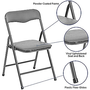 Flash Furniture Kids Gray 5 Piece Folding Table and Chair Set, Grey