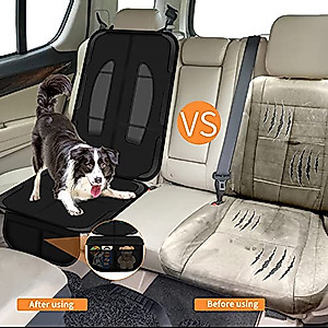 Panpany Car Seat Protector for Child Car Seat 2 Pack: Non-Slip Thickened seat Back Protector not Leave Imprint with Extra 4 Large Storage Pockets, carseat seat Protectors for Kids and Pets