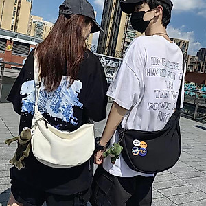 Nylon Crossbody Crescent Bag for Women Men Fashionable Shoulder Bag with Adjustable Strap for Everyday Casual shopping Travel Workout