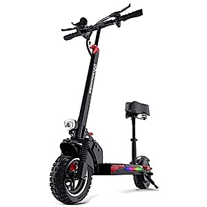 EVERCROSS H5 Folding Electric Scooter, for Adults with 800W Motor, Up to 28MPH & 25 Miles-10'' Solid Tires, with Seat & Dual Braking