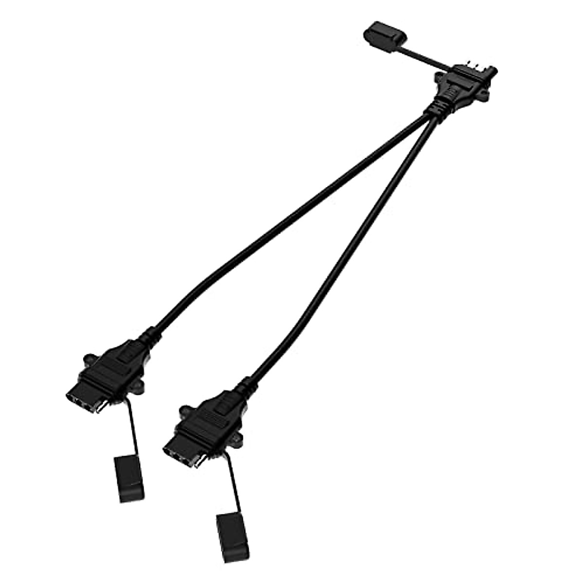 18AWG 1FT 4 Pin Trailer Connector Y Splitter Universal 4 Way Trailer Plug for Tailgate Light Bar Plug and Play 4 Pin Connectors Extension Harness Wiring Plug With Mounting Holes and Dust Cover - 1FT