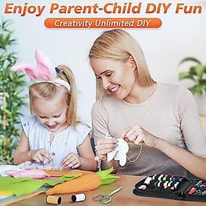 Coquimbo Sewing Kit Gifts for Women, Mom, Traveler, Adults, Beginner, Emergency, Sewing Supplies Accessories with Scissors, Thimble, Thread, Sewing Needles, Tape Measure etc (Black, S)