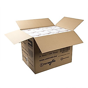 AmerCare 7.75 Inch Jumbo Clear Straws, Unwrapped, Case of 12,000
