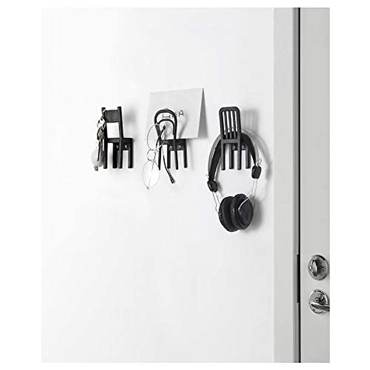 Ikea Fjantig Plastic Hook, Black, Pack of 3, Height 12 cm