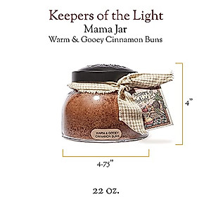 A Cheerful Giver - Warm & Gooey Cinnamon Buns Mama Scented Glass Jar Candle (22oz) with Lid & True to Life Fragrance Made in USA