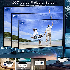 Video Projector, 5G WiFi Bluetooth Projector Full HD 1080P Projector 4K Support Movie Projector 8500L Oudoor Portable Mini Projector Compatible with TV Stick Laptop Tablet PC HDMI USB TF DVD