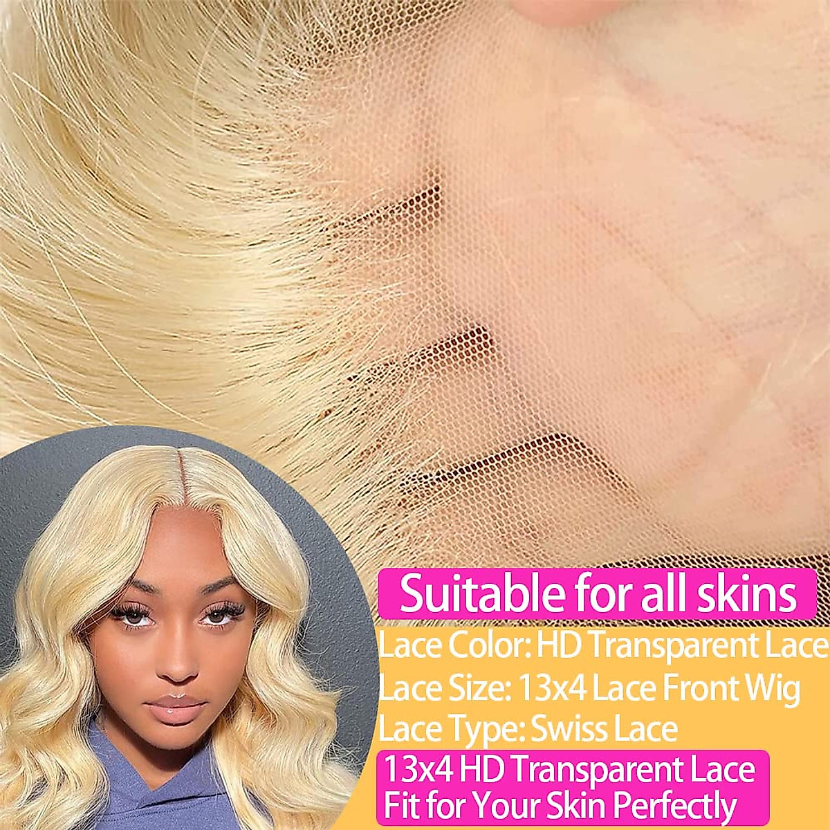 Binrris 613 Body Wave Lace Front Wigs Human Hair 13X4 Lace Front Wigs Human Hair for Women 13x4 Ear to Ear Lace Frontal Wigs Brazilian Virgin Hair Lace Front Wigs Human Hair 180% Density 30 Inch