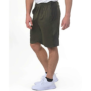 5 Pack Men’s Active Quick Dry Fit Short Pockets Athletic Running Gym Basketball Workout Activewear Sports Men, Set 7, L, Pack of 5