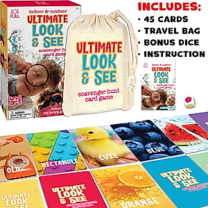 JOiFULi Look and See Scavenger Hunt Indoor Outdoor Card Game for Kids