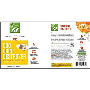 Only Natural Pet Enzyme Powered Stain & Odor Eliminator - Professional Pet Urine Pee Cleaner Deodorizer for Dogs - Hardwood Floors Carpets Upholstery - Eucalyptus & Rosemary Scent - 32Floz - 2 Pack