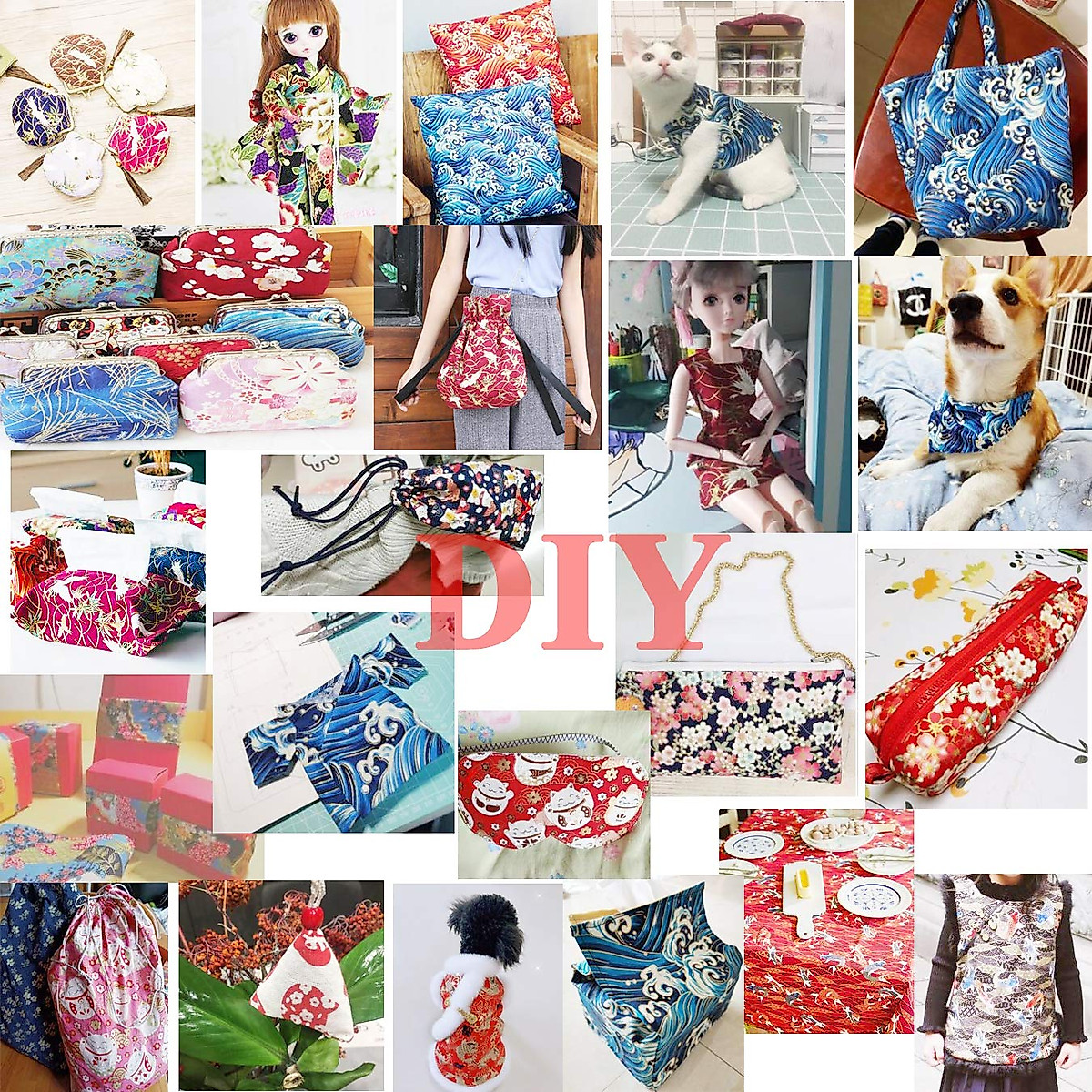 aufodara Crafts Quilting Fabric Cotton Squares Patchwork Bundle, 5PCS 50 x 50 cm Beautiful Bronzing Floral Gold Patterns Japanese Style Fabrics for Sewing Quilt DIY Artcraft Handwork (Purple)