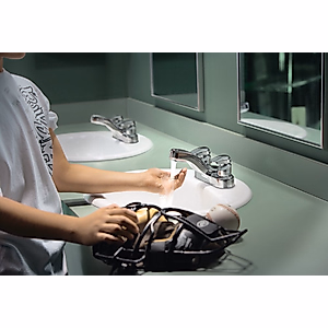 Moen 8886 Commercial M-PRESS Two-Handle 4-Inch Centerset Metering Bathroom Faucet, Chrome