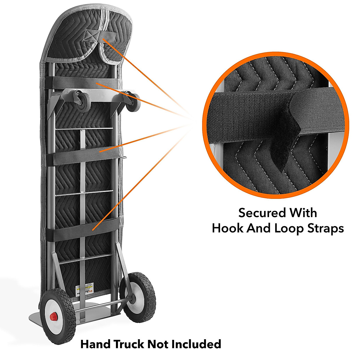 Sure-Max Heavy Duty Round Top Hand Truck Dolly Cover, Woven Cotton/Polyester, 50" x 16", Black