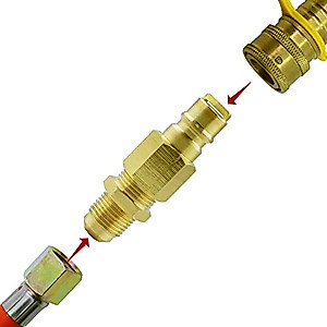 MENSI 3/8" Male Flare Natural Hose Adapter Convert to Natural Gas 3/8" Quick Disconnect Plug
