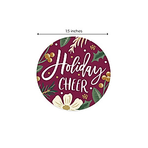 Bold Floral Holiday Stickers / 500 Modern Poinsettia Winter Stickers / 6 Alternating Vibrant Christmas Envelope Seals / 1.5" Round Labels