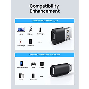 USB Cable Card, JSAUX Mini Digital Storage Box, Includes 100W USB C-C 3.0 Cable, USB C Female-Micro USB, USB C Female-USB A, Compatible with USB-C/A Micro Mainstream Cell Phones and Digital Products