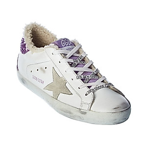 Golden Goose Superstar Leather & Glitter Sneaker, 35