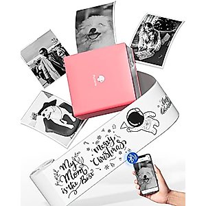 Memoking Inkless Bluetooth Printer Wireless - 2" Thermal Mini Printer Portable Photo Printer - M02 Sticker Printer Machine for Pad&Phone, HD Mini Sticker Maker Machine Printer for Memos,Sticker,Photos