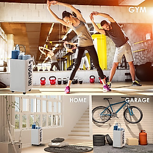 Caroeas Yoga Mat Storage Rack, 22 inches Large Yoga Mat Holder Accessories, Home Gym Equipment Storage Yoga Mats, Women Men Workout Equipment Organization with 4 Wheels, White