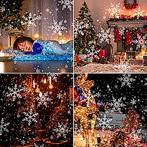Christmas Snowflake Projector Lights, Dynamic Led Snowflake Projector Lights, White Snow Projection Outdoor and Indoor Decorative Lighting for Halloween Xmas New Year Wedding Party Holiday