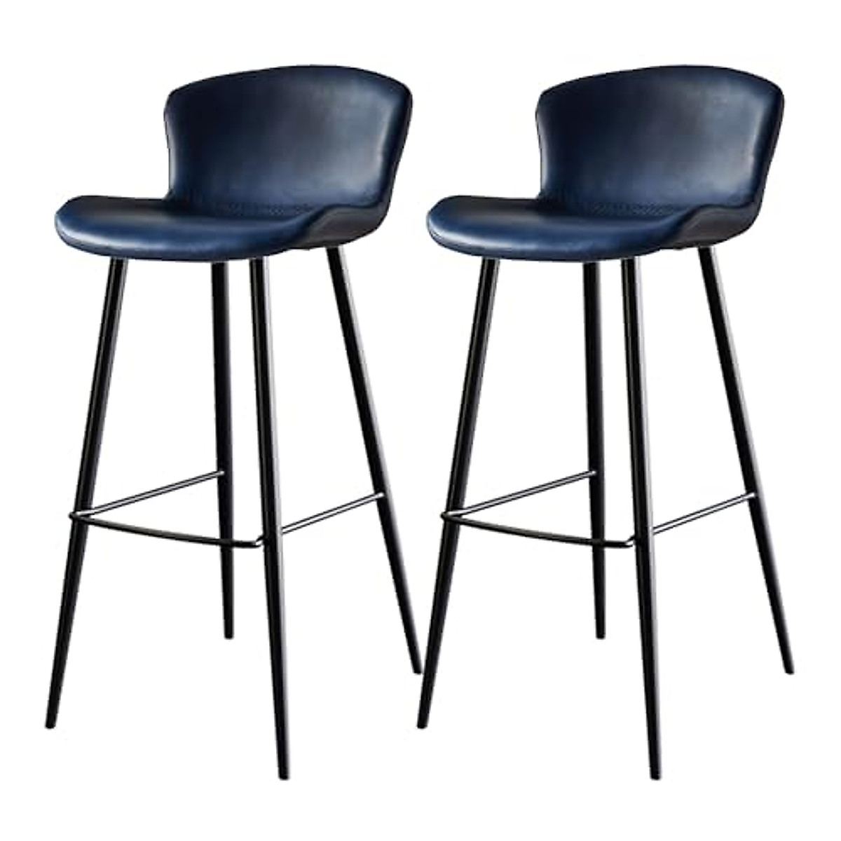 Lsoiup Counter Height Bar Stools Set of 2, Mid Century Modern Faux Leather Counter Stools with Back Armless Bar Chairs for Home Bar Kitchen Island