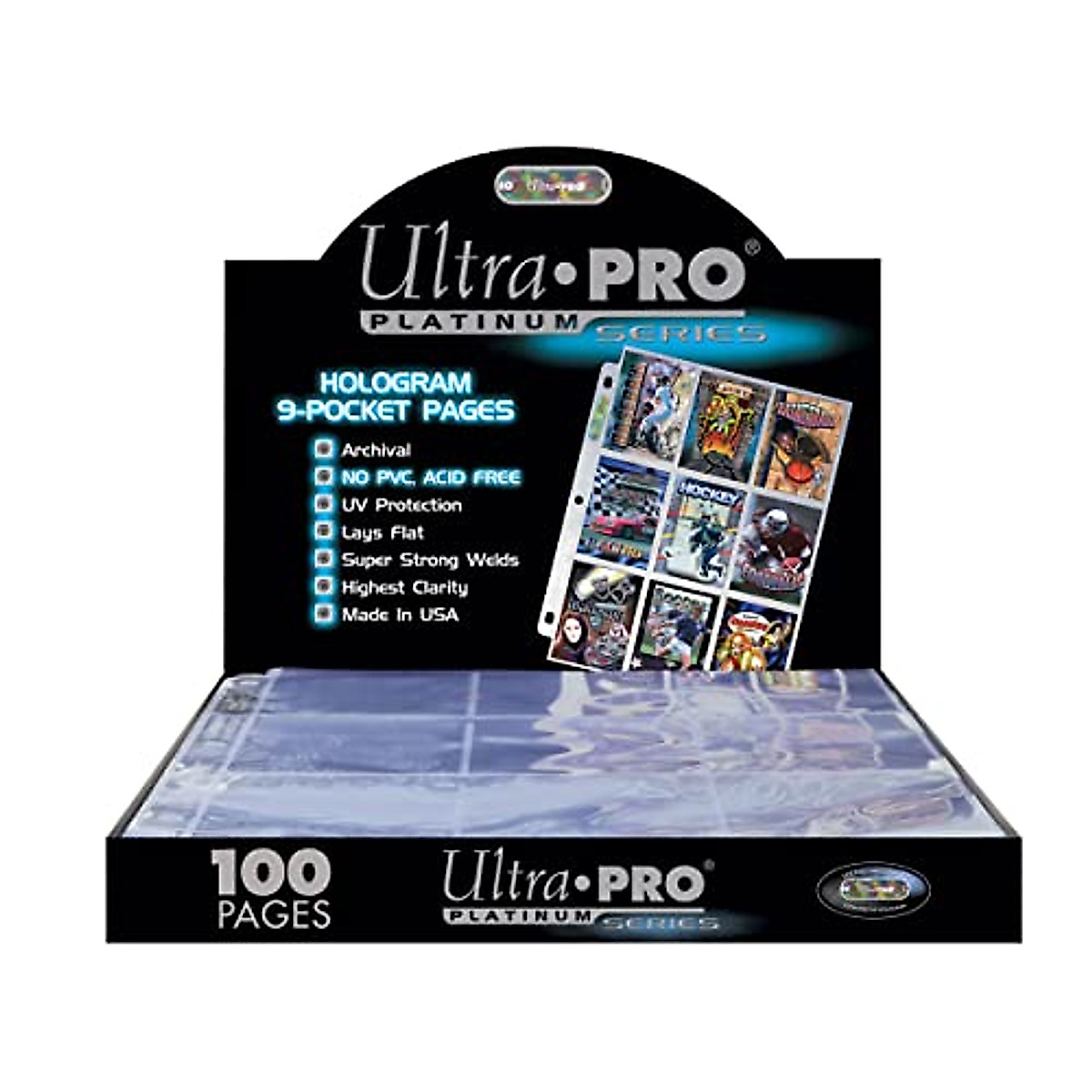 Ultra Pro 9 Pocket Pages Platinum Series 100 Pages of Card Sleeves for Trading Card Binder, Baseball Card Binder, -Pokemon Card Sleeves and Baseball Card Sleeves