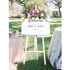 Artiflr 2 Pack Artificial Peony Garland Flowers, 12ft Floral Greenery Garland Rose Flower Vine with Peony Flowers and Green Leaves for Wedding Dining Table Home Party Deco (2, Champagne&Deep Ruby)