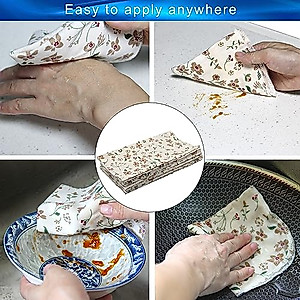 Pinowu Reusable Paper Towels Cotton Cloths (12pcs), Absorbent Kitchen Dishcloths (10x10 inch) Washable Paperless Towels Zero Waste Alternative Napkins for Kitchen Household Cleaning