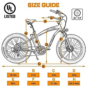 ECOTRIC Electric Bike 26" Fat Tire 750W Electric Bicycles 48V 13AH Removable Large Battery Beach Snow Mountain E-Bike for Adults UL Certified with Dual Shock Absorber & Shimano 7-Speed