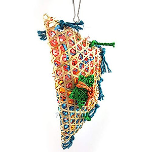Parrot Bird Pull Bites Climb Chew Toy Colorful Hanging Strip Rope Pet Cage Decor