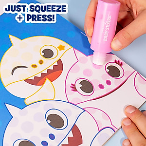 Horizon Group USA Baby Shark Dot Art Pad, Paint and Decorate a Baby Shark Coloring Book with 18 Pages, Includes 3 Dot Markers for Less-Mess Painting, Baby Shark Art Set, Baby Shark Arts and Crafts