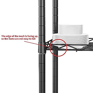 SINGAYE 5 Tier Storage Rack Wire Shelving Unit Thicken Heavy Duty Storage Shelves for Pantry Closet Kitchen Laundry 880Lbs Capacity 13.38"x 23.22"x 59.05"(DxWxH) Black