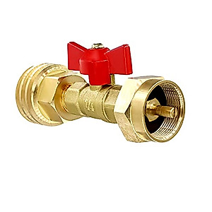 LONGADS 1lb Propane Tank Adapter with Valve, 20lb to 1lb Propane Adapter for 1lb/16.4oz Disposable Throwaway Cylinder, Hook Up Small Propane Tanks When 20lb Ran Out, Solid Brass