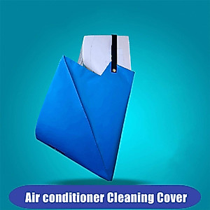 Air Conditioner Cleaning Cover, Waterproof Air Conditioner Cleaning Dust Protection Cover Bag with Water Pipe, Double-Sided Waterproof Oxford Fabric for Air Conditioners Below 1.5P