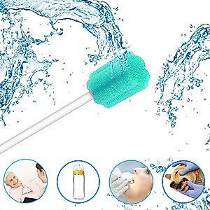 Wellgler's Sterile Sponge Mouth Swabs,Disposable Oral Swabs,Individually Wrapped (100pcs,sky blue)
