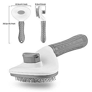 Cat Grooming Brush, Cat Brushes for Indoor Cats Shedding Self Clean Dog Brush Shedding Brush Cat Hair One Button Removes Loose Undercoat Mats Tangled Hair Grooming Brush for Pets Massage-Self Cleaning Slicker Brush