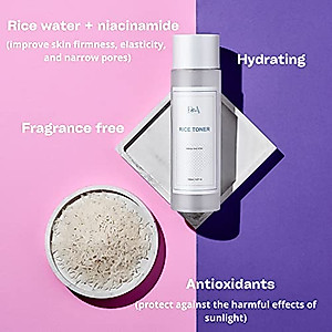 Damisha Rice Toner 5.07 oz | Hydrating | Moisturizing | Glowing Effect | Niacinamide | Facial Tonic for Dry, Sensitive, Oil, Combination, Normal Skin