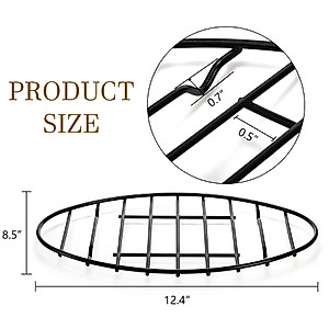 Yesland 4 Pack Oval Roasting Rack Cooling Rack with Integrated Feet, 12 x 8.5 Inch Black Non-stick Coating Iron Baking Rack for Cooking, Roasting, Drying, Grilling, PTFE Free